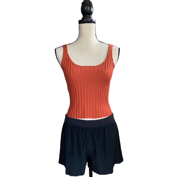 Boutique | Tops | Wide Ribbed Knit Burnt Orange Tank Top | Poshmark